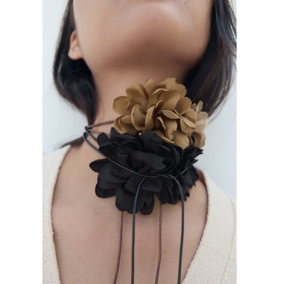 Zara | Accessories | Zara Corded Collar Flower | Poshmark